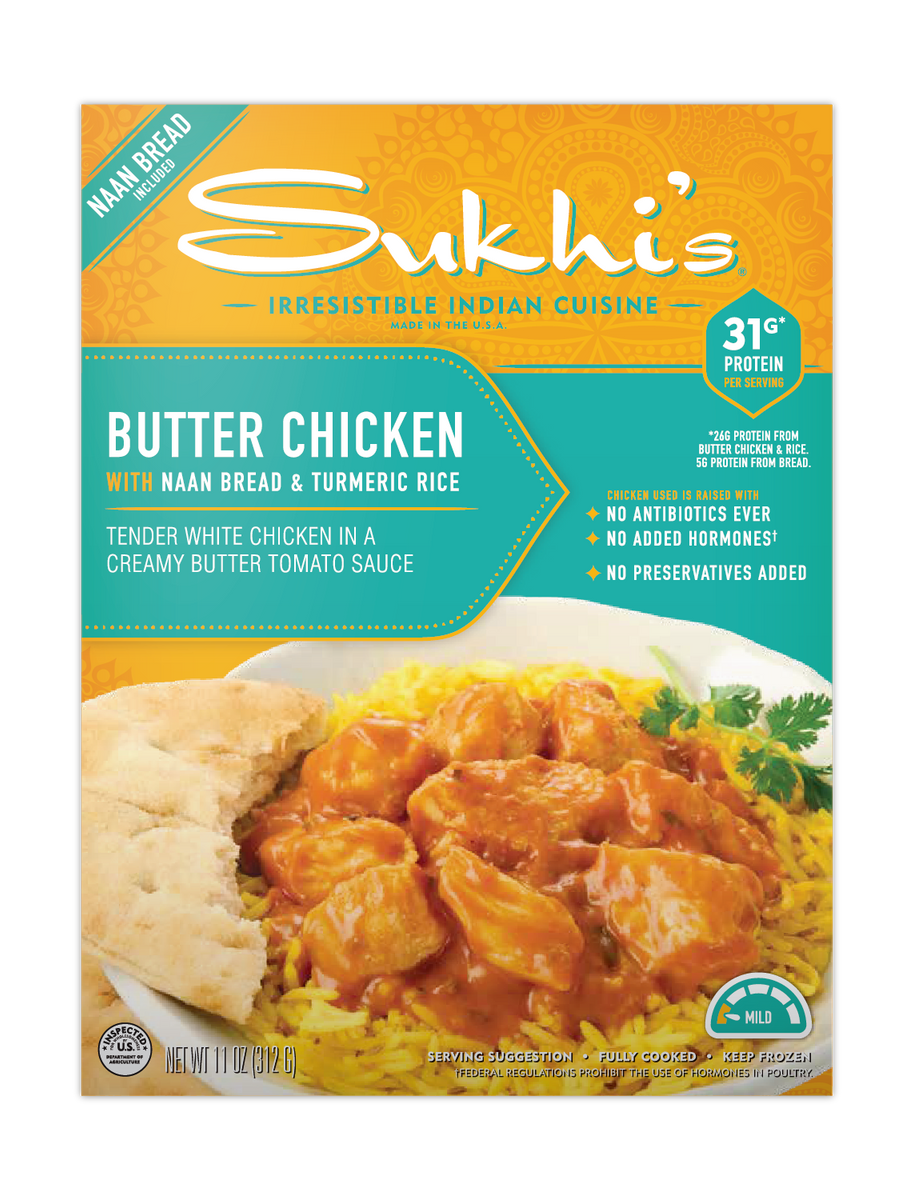 Sukhi's Indian Food | Butter Chicken Curry Frozen Meal with Naan 11oz ...