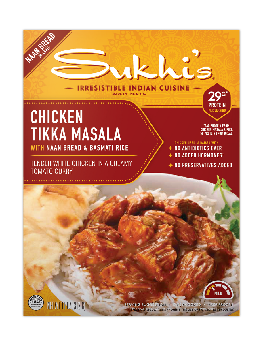 Sukhi's Indian Food | Chicken Tikka Masala Frozen Meal with Naan 11oz ...
