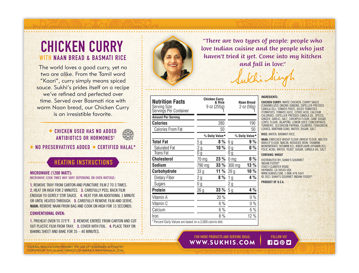 Frozen Chicken Curry | Sukhi's Indian Foods – Sukhi's Gourmet Indian Foods